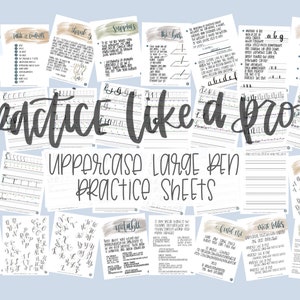 Practice Like a Pro II, Large-pen Uppercase Practice, Hand Lettering ...