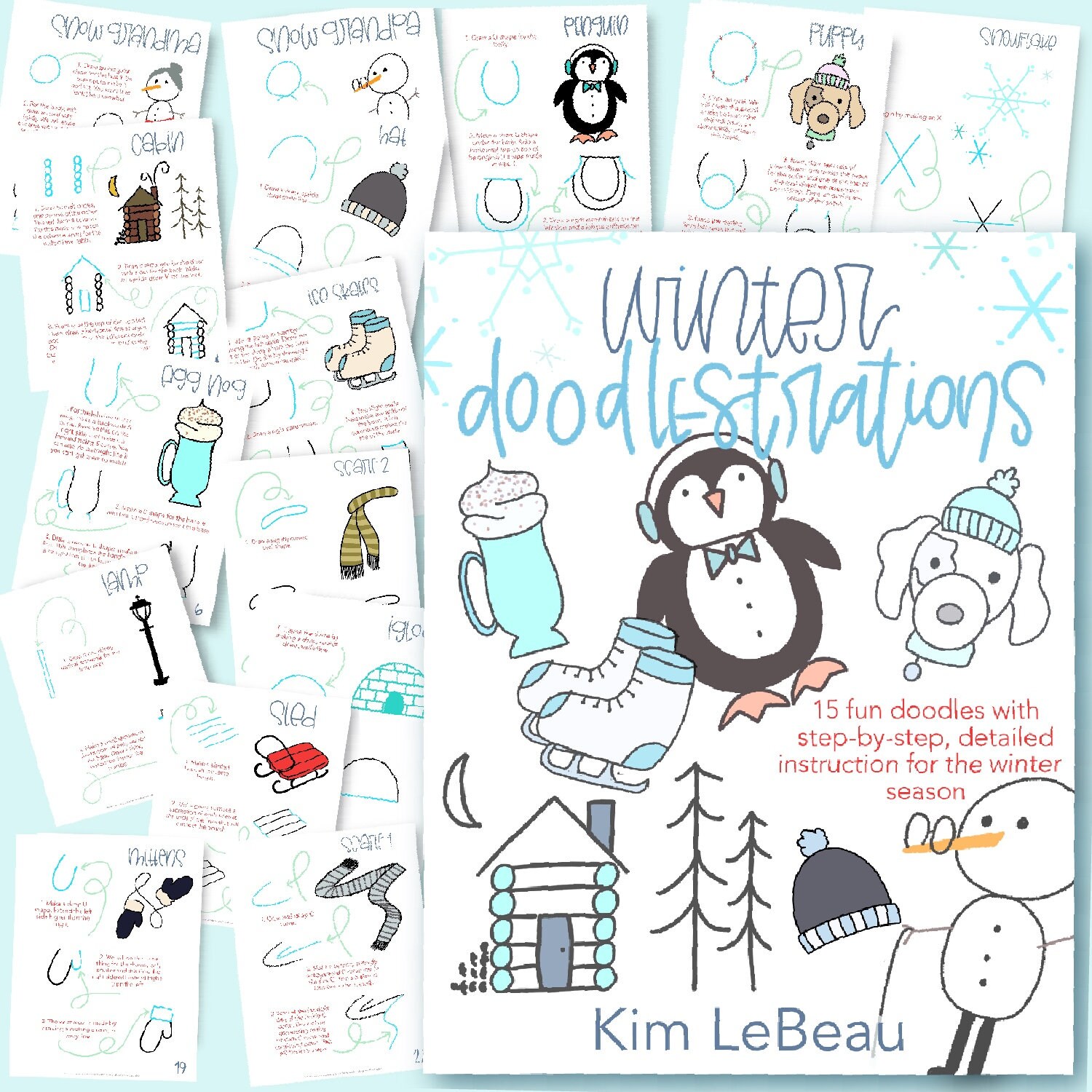 Winter Doodlestrations Whimsical Doodles Step-by-Step | Etsy