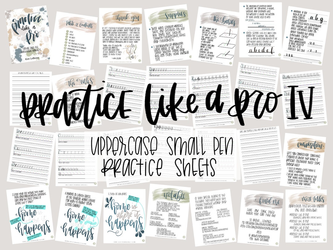 Practice Like a Pro IV, Small-pen Uppercase Practice, Hand Lettering ...