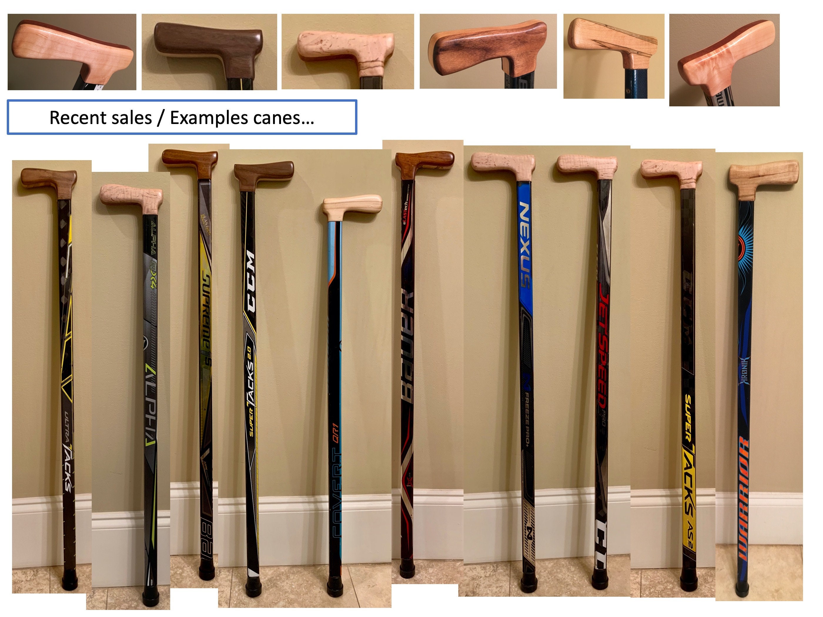 Hockey Stick Cane: TRON Stryker custom Sized 30 to 38inch | Etsy