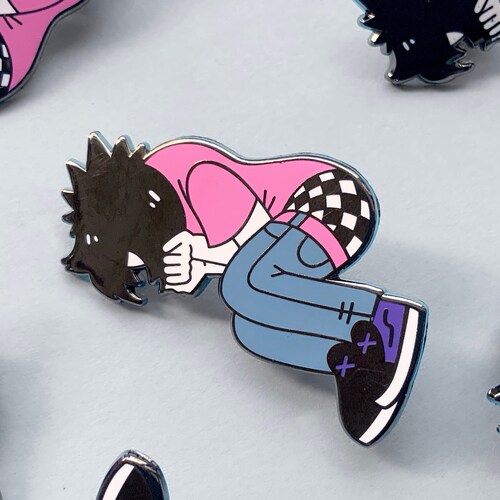 Emo Kid Hard Enamel Pin Scene Kid Y2k Mall Goth Scenecore - Etsy