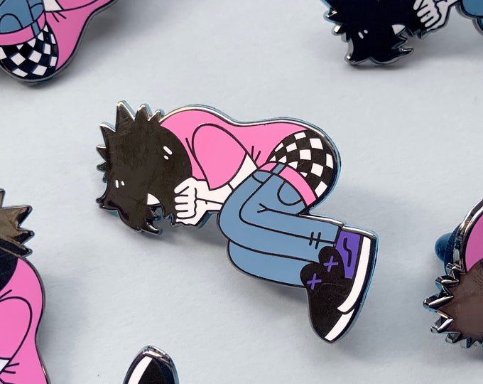 Emo Kid Hard Enamel Pin | Scene Kid Y2k Retro Mall Goth Scenecore Emo ...
