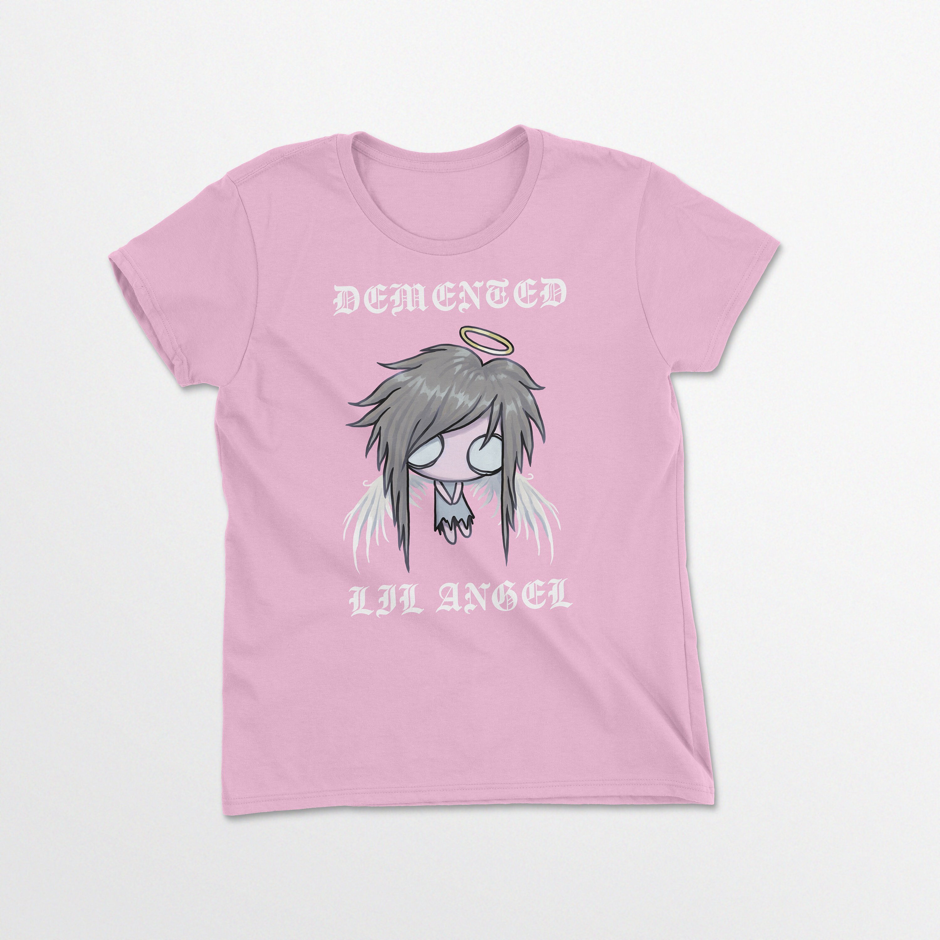 DEMENTED LIL ANGEL T-shirt | Black Y2k Grunge Mall Goth Emo Scenecore ...