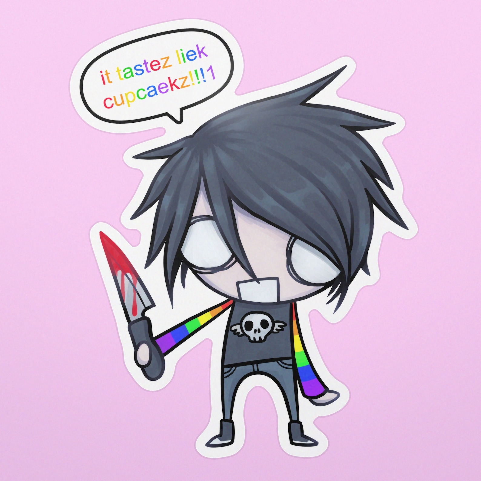 Random XD Emo Sticker 0.o | Scenecore Emo Boy Chibi Y2k Retro Mall Goth ...