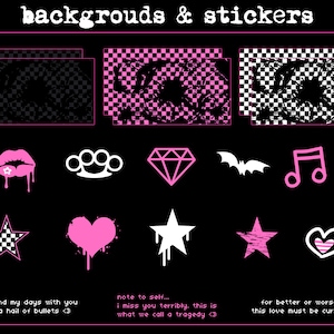 Emo Animated Stream Package | Twitch Overlay | Pink Black Custom Vtuber ...