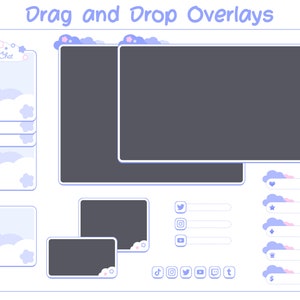Cloudy Animated Stream Package | Twitch Overlay Streamer Vtuber Setup ...