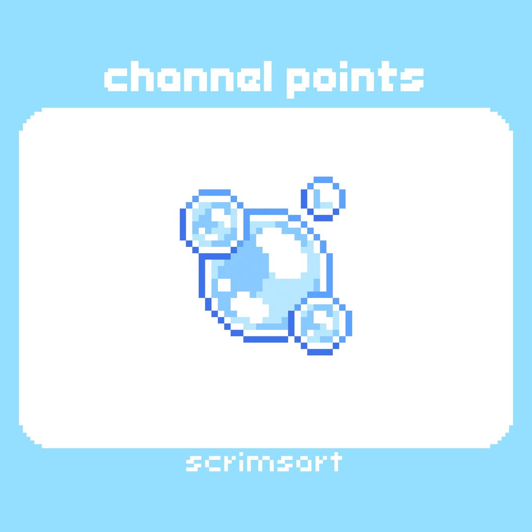 Blue Bubble Channel Points Icon | Pixel Art Emote Cute Kawaii Pastel ...