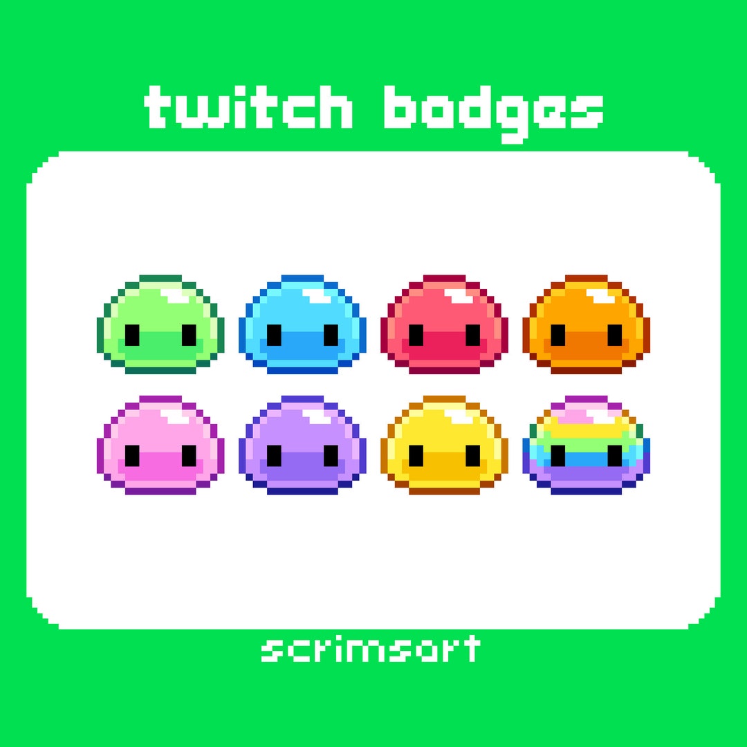 Slime Twitch Sub Badges, Bit Badges 8-bit Pixel Art Rpg Battle Sprite ...