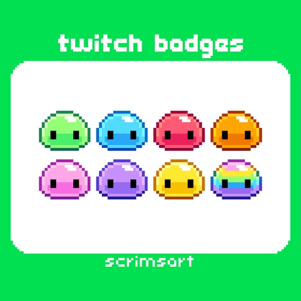 Slime Twitch Bit Badges - Etsy