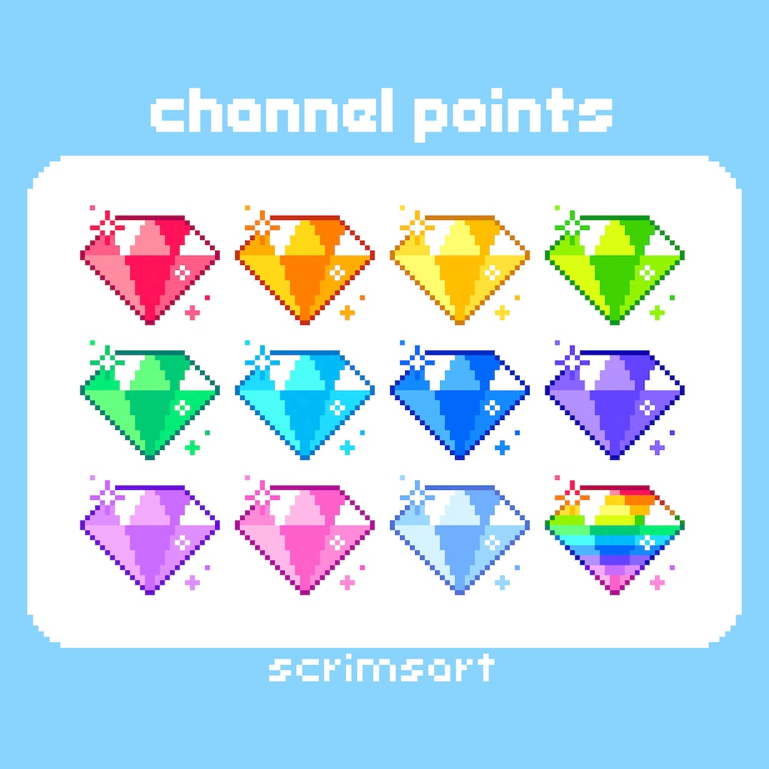 Diamond Channel Points Icon | Pixel Art Cute Emote Kawaii Gaming ...
