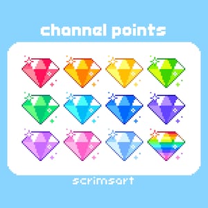 Diamond Channel Points Icon | Pixel Art Cute Emote Kawaii Gaming ...