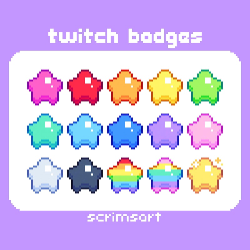 Pixel Art Badge Stars - Etsy