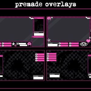 Emo Animated Stream Package | Twitch Overlay | Pink Black Custom Vtuber ...