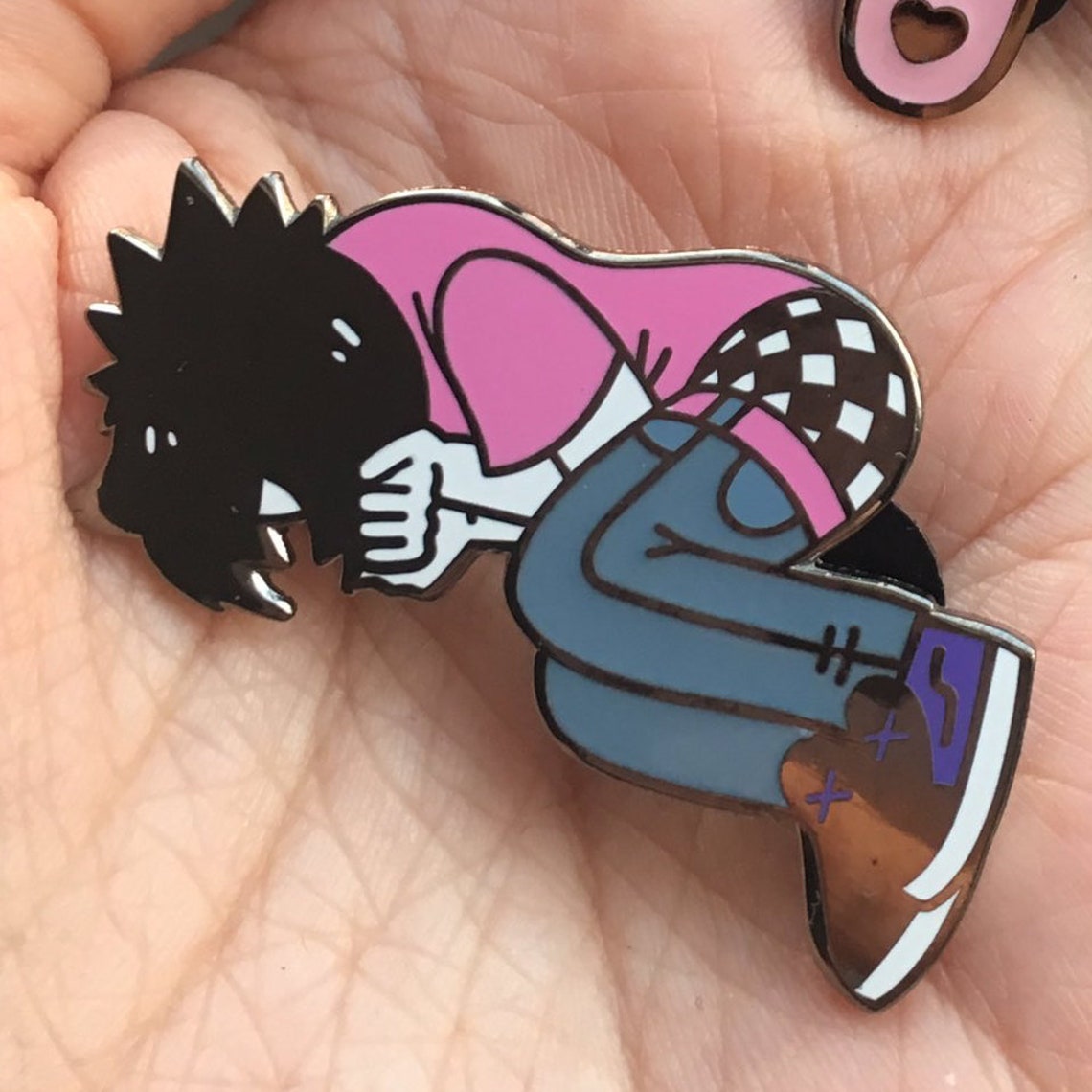 Emo Kid Hard Enamel Pin Scene Kid Y2k Mall Goth Scenecore - Etsy