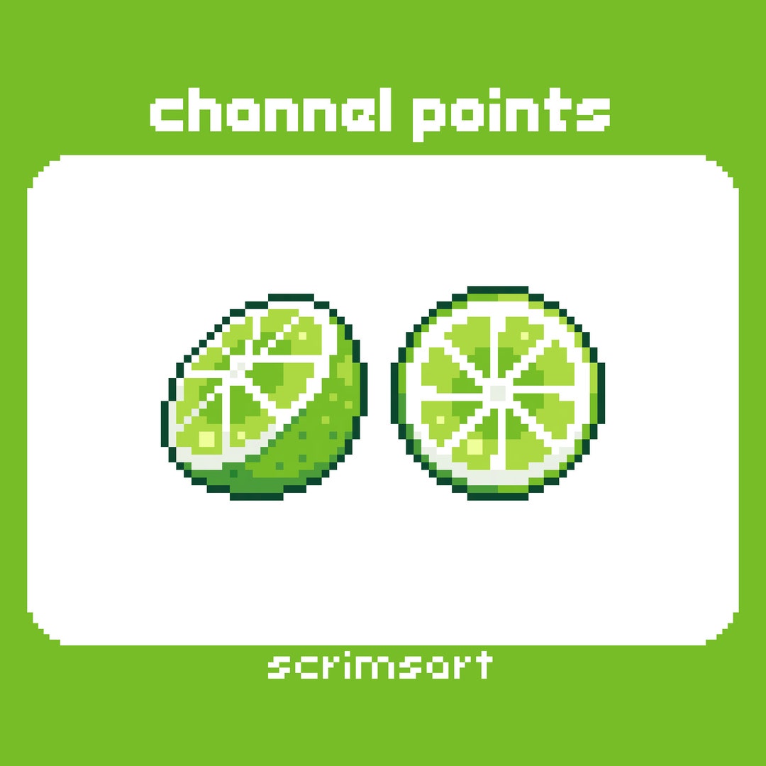 Lime Channel Points Icons & Emotes | Pixel Art Emote Fruit Citrus Lemon ...