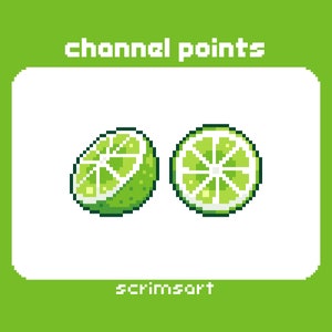 Lime Channel Points Icons & Emotes Pixel Art Emote Fruit Citrus Lemon ...