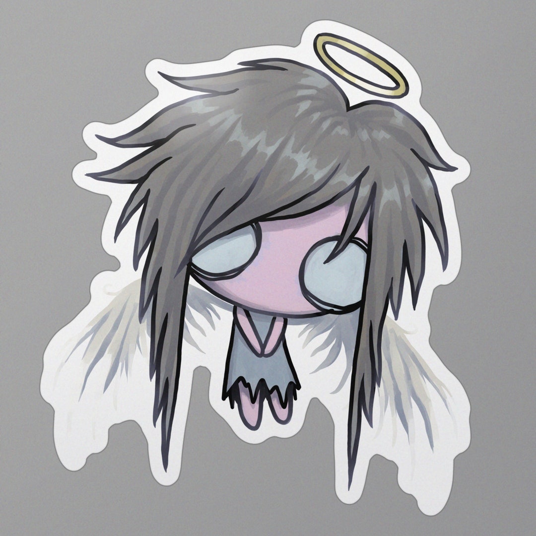 Emo Angel Chibi Sticker Y2k Punk Chibi Mall Goth Scenecore Fairycore ...