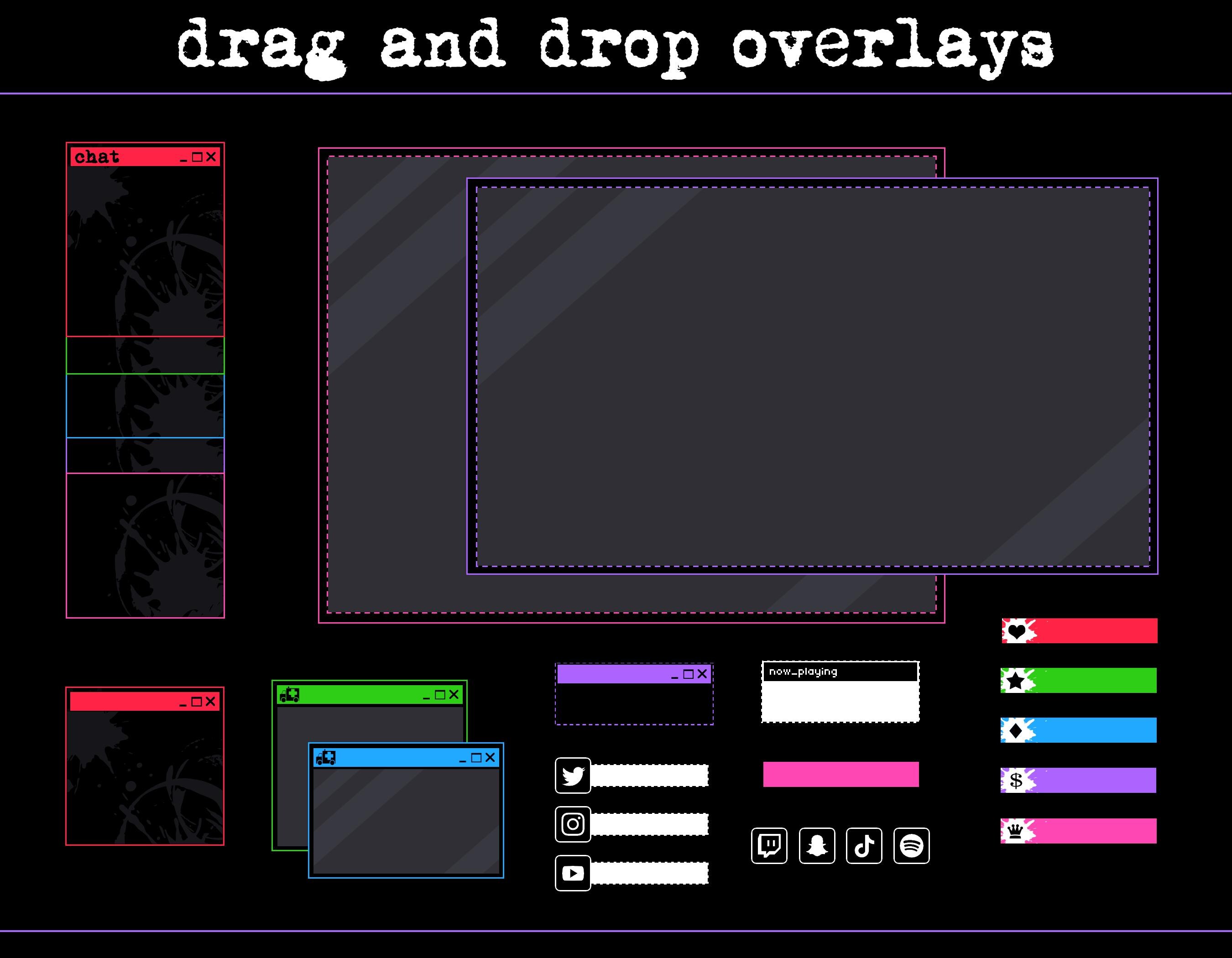 Emo Animated Stream Package ALL COLORS | Twitch Overlay | Black Pink ...