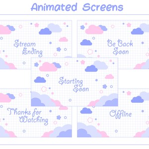 Cloudy Animated Stream Package | Twitch Overlay Streamer Vtuber Setup ...
