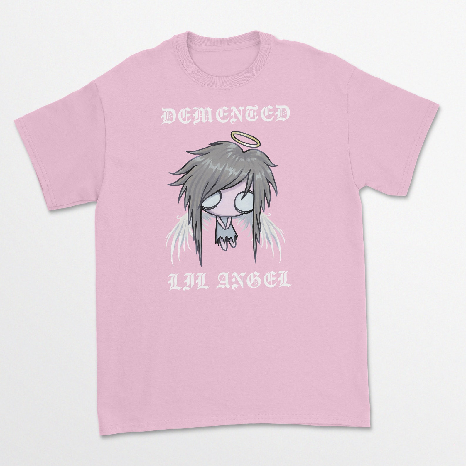 DEMENTED LIL ANGEL T-shirt | Black Y2k Grunge Mall Goth Emo Scenecore ...
