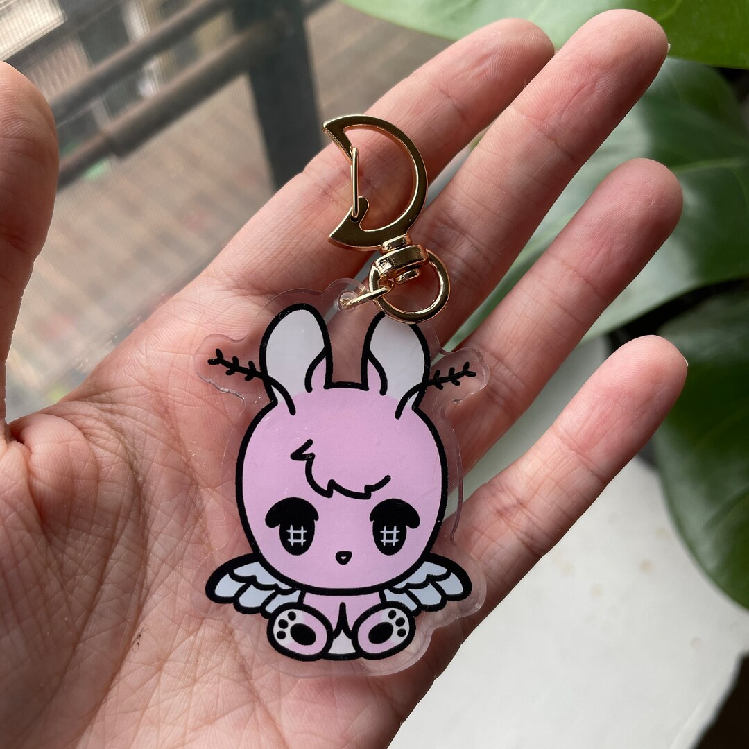 Fairy Bunny Charm Keychain | Fairy Kei Rabbit Moon Fairycore ...