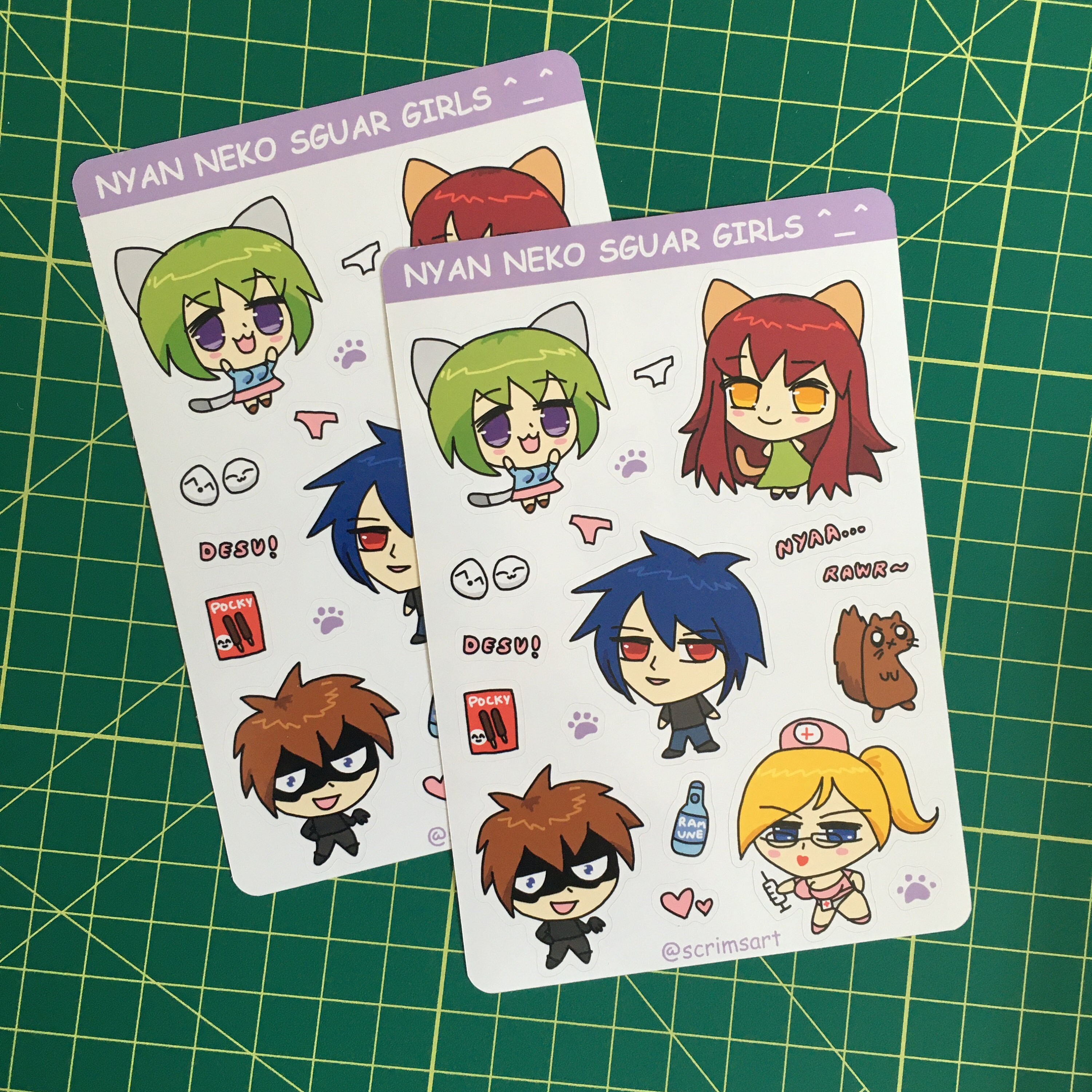 Neko Girl Stickers - Etsy