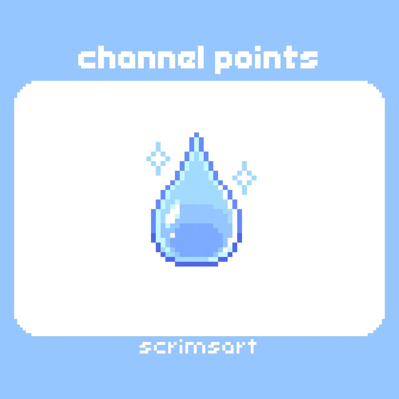 Water Drop Channel Points Icon | Pixel Art Emote Cute Kawaii Teardrop ...