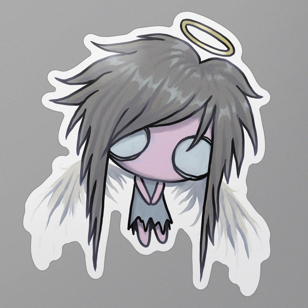 Emo Angel Chibi Sticker | Y2k Punk Chibi Mall Goth Scenecore Fairycore ...