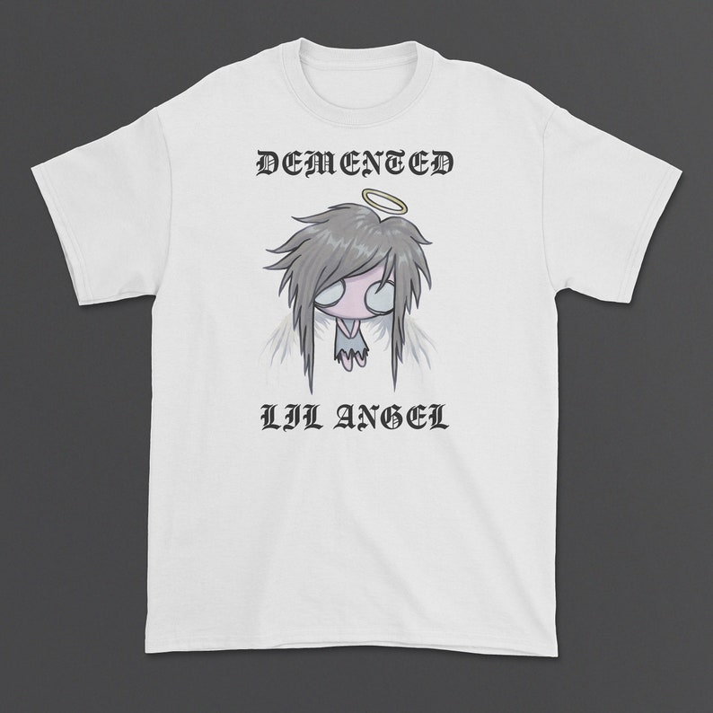 DEMENTED LIL ANGEL T-shirt | Black Y2k Grunge Mall Goth Emo Scenecore ...