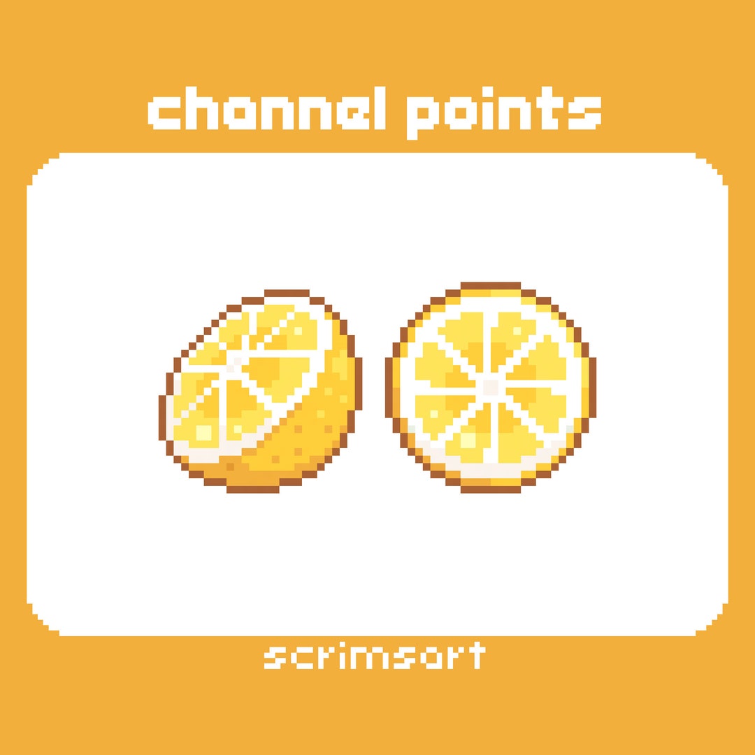 Lemon Channel Points Icons & Emotes | Pixel Art Emote Fruit Citrus ...