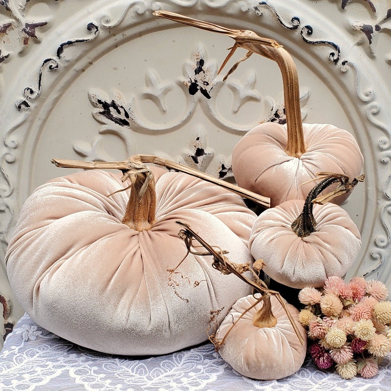 Velvet Pumpkins - Etsy