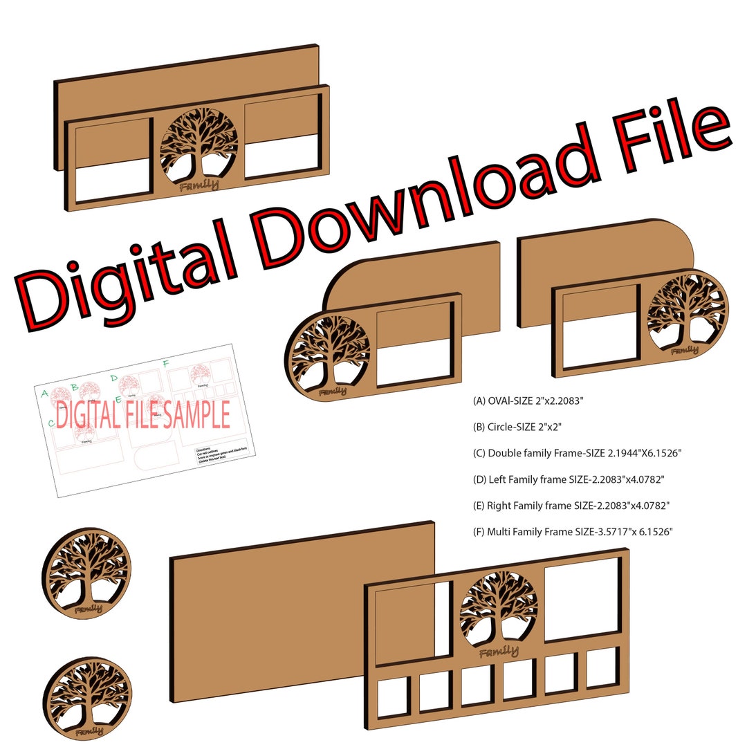 Frames Family Tree Miniature Wall Art Kit 1:12 Scale DIGITAL DOWNLOAD ...