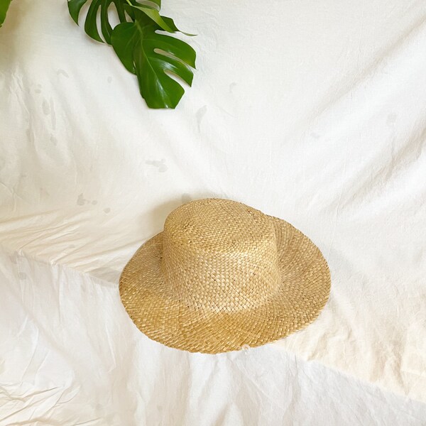 Straw Top Hat - Etsy