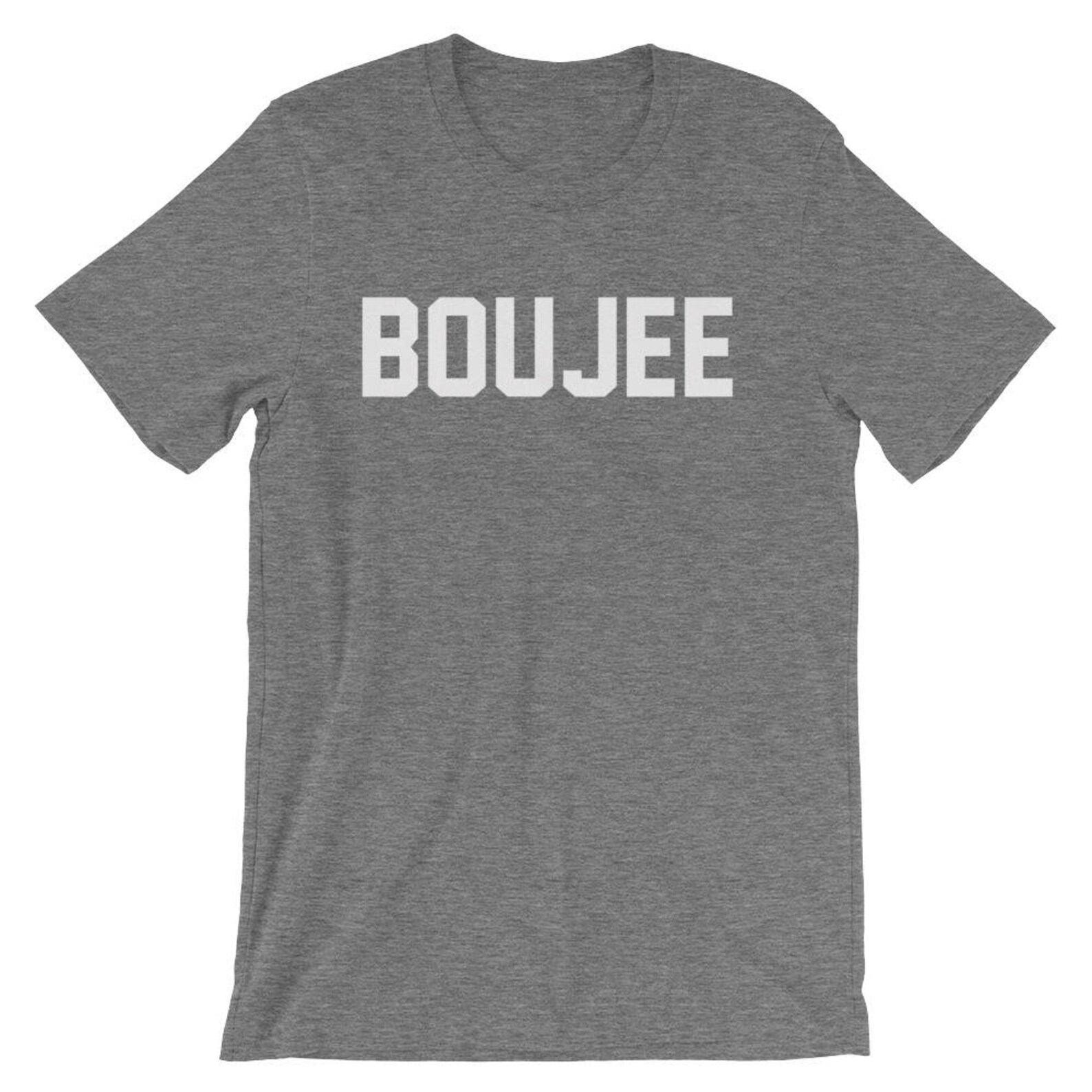 Boujee Fitted T-shirt Block Letters in White - Etsy