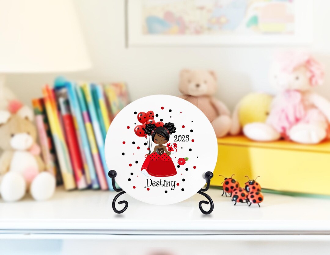 Personalized Ladybug Princess Ceramic Plaque, Handmade Valentine ...