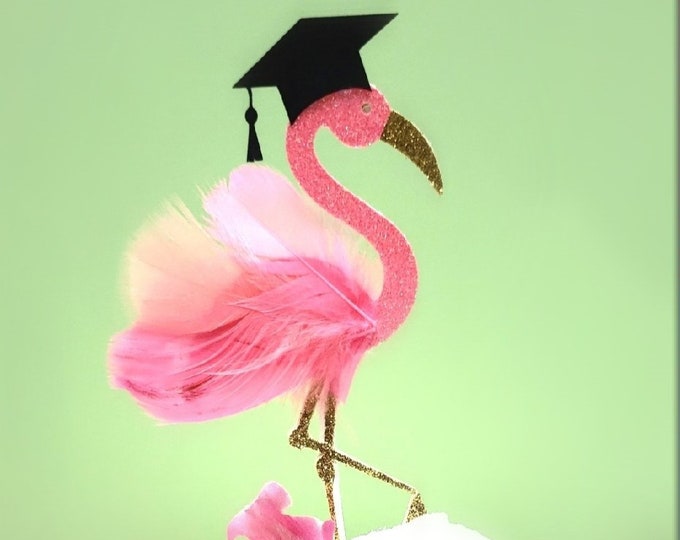 Graduation Cake Topper, Graduation Flamingo Cake Topper, Flamingo ...