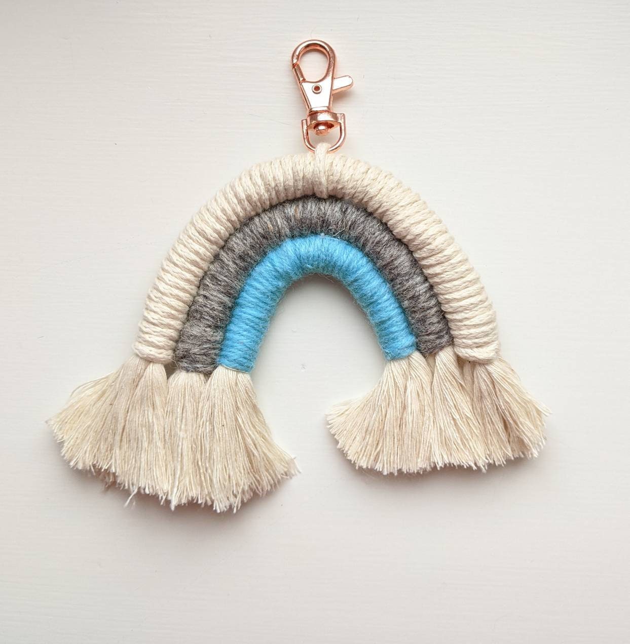 Rainbow Keyring Macramé Rainbow Macramé Rainbow Keyring - Etsy New Zealand