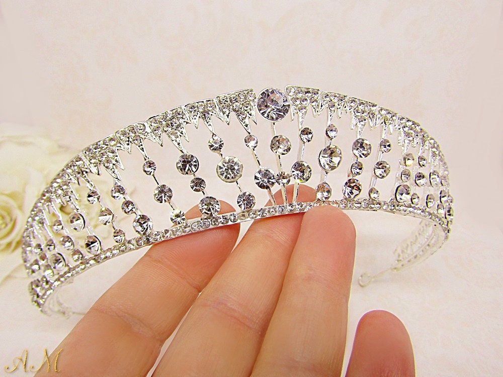 Crystal Silver Wedding Tiara Rhinestone Bridal Tiara Wedding | Etsy