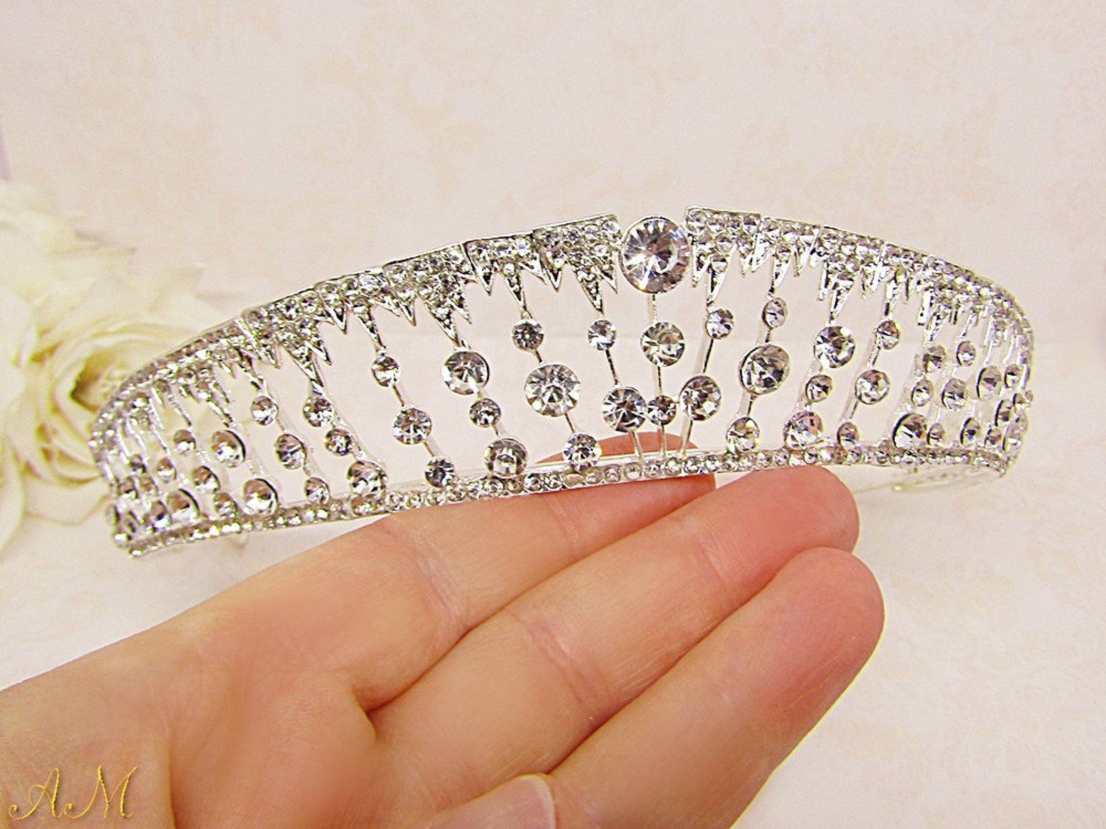 Crystal Silver Wedding Tiara Rhinestone Bridal Tiara Wedding | Etsy