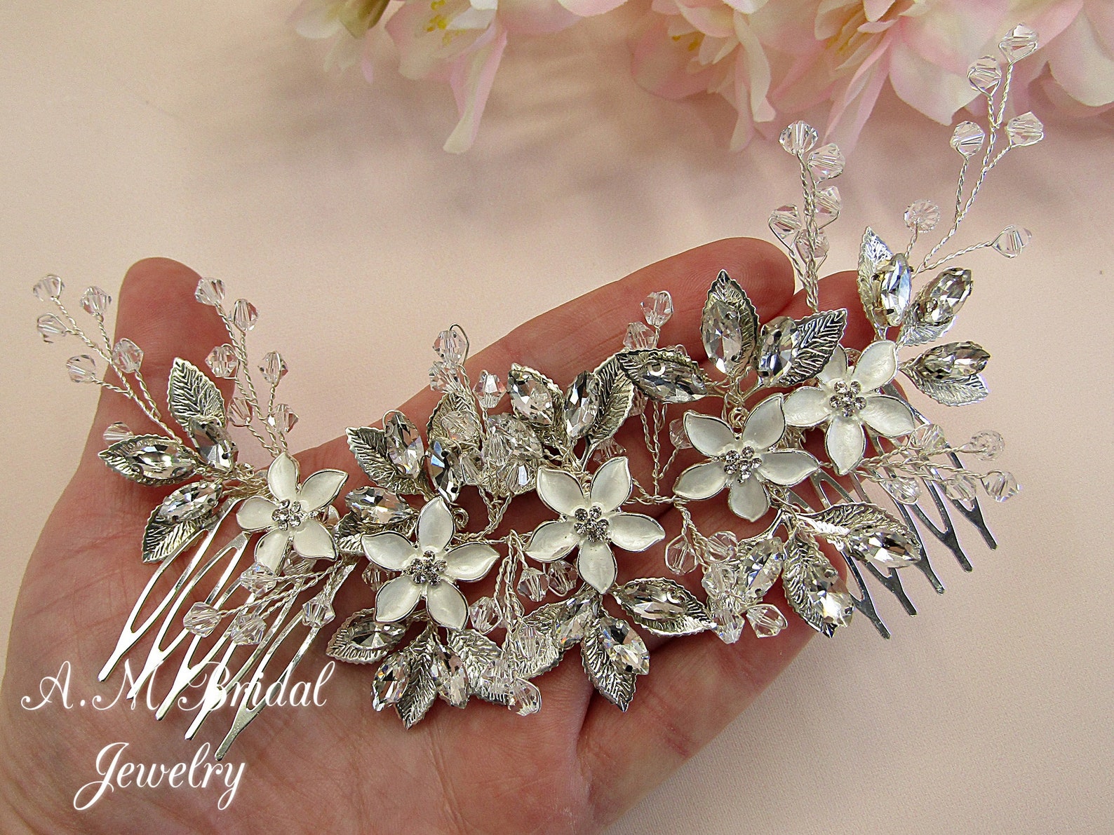 Wedding Hair Comb Bridal Headpiece Crystal Bridal Hair Comb | Etsy