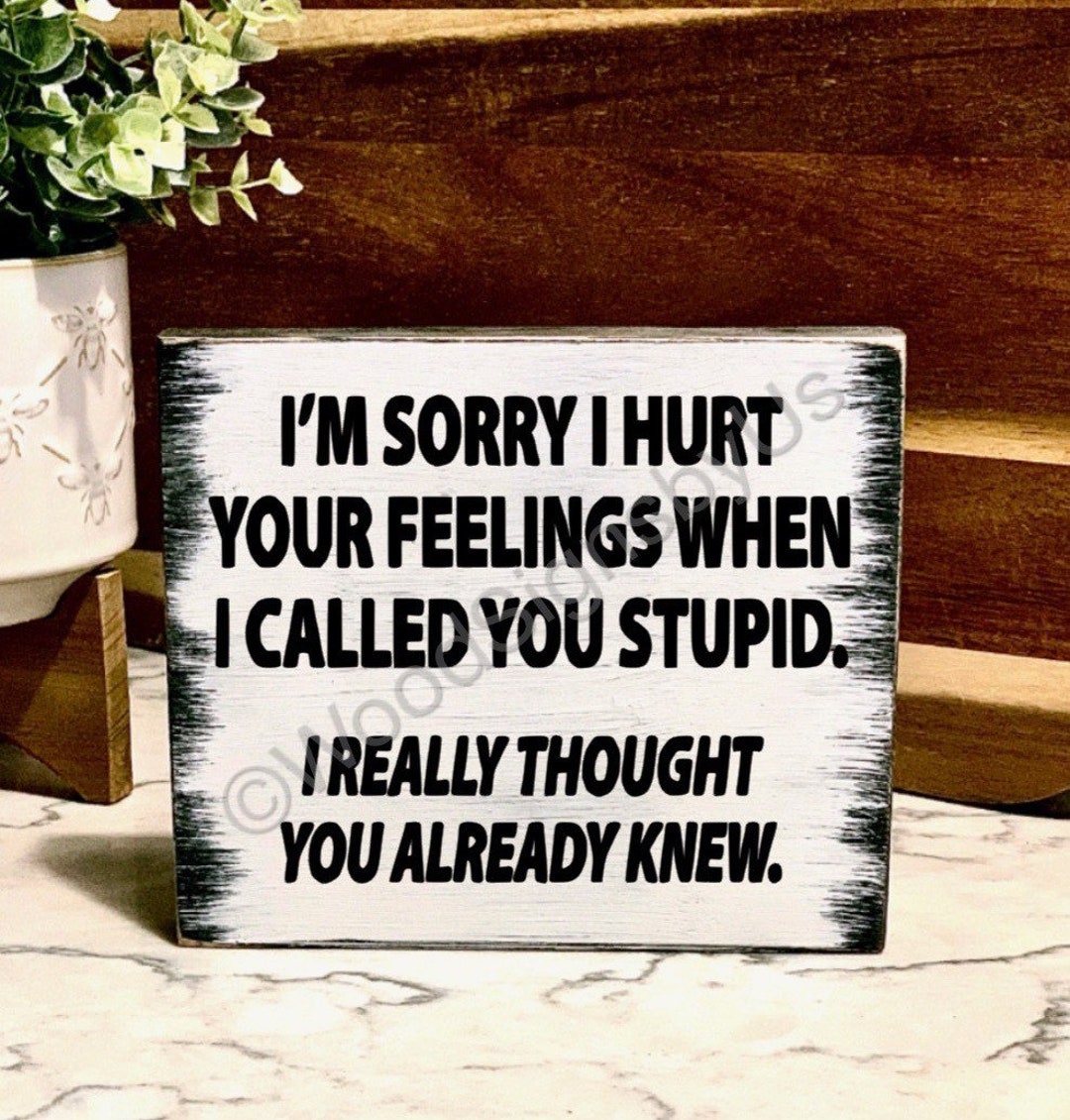 Sarcastic Sign Funny Sign Office Desk Sign Idiot - Etsy