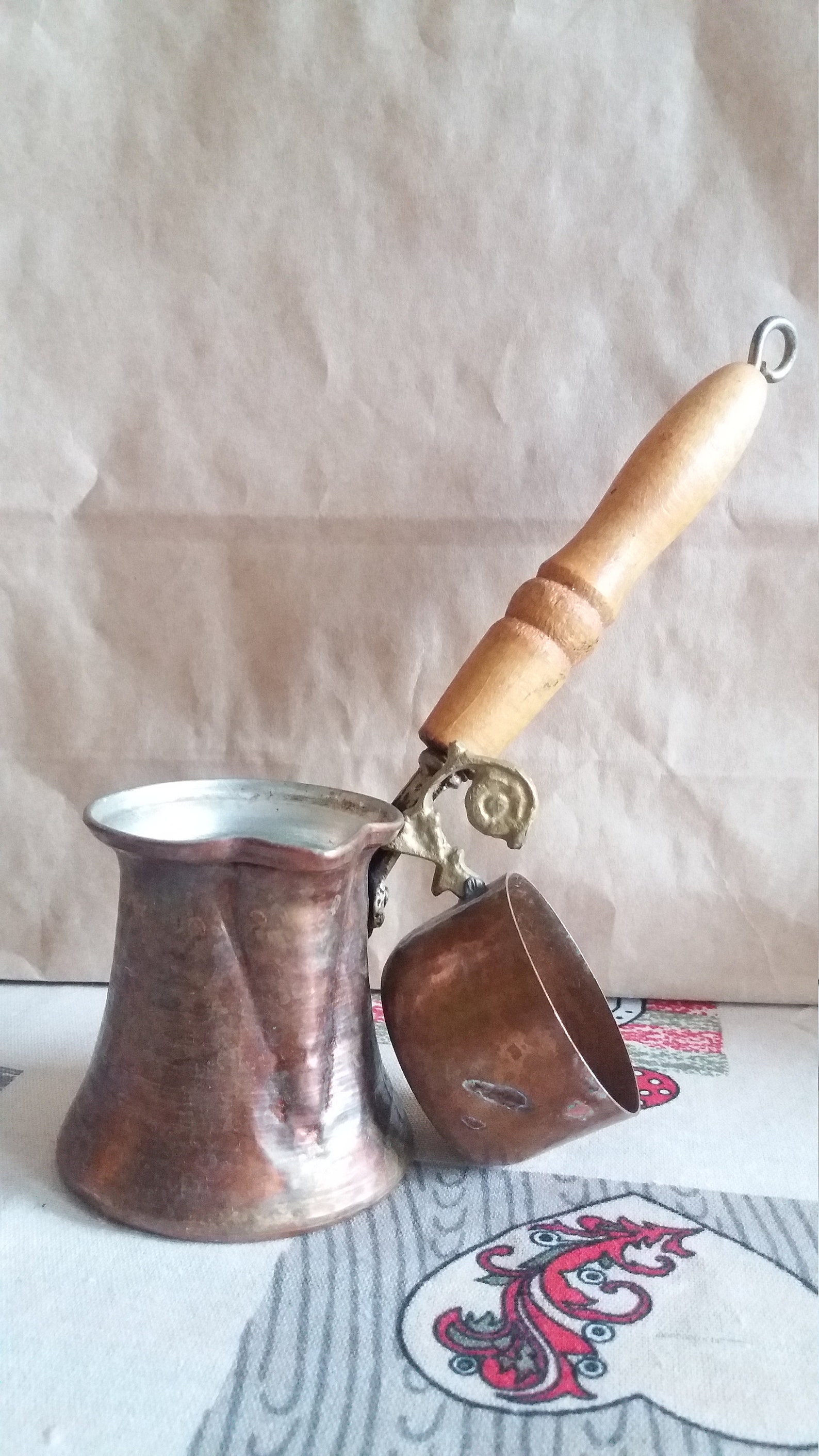 Set Djezve With Cup for Coffee Vintage Coffee Pot Old Turkish Coffee ...