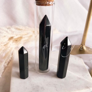 Powerful Shungite Point Tower With Glass Case Crystal Gift, EMF ...