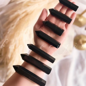 Powerful Shungite Point Tower With Glass Case Crystal Gift, EMF ...