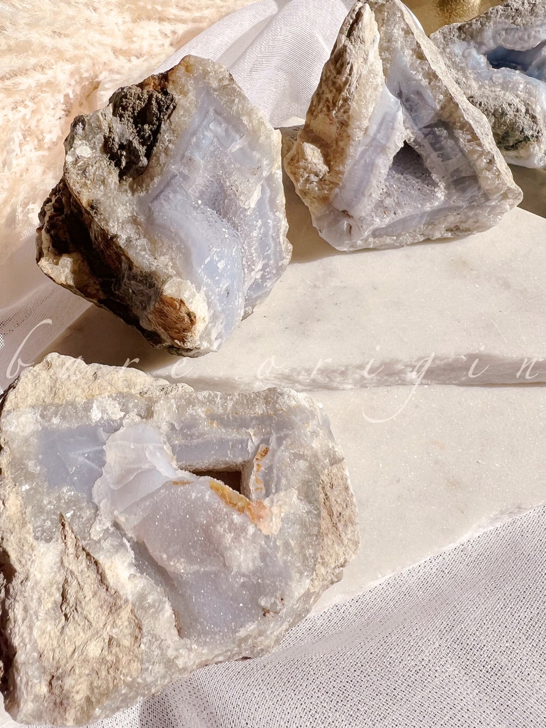 Soothing Blue Lace Agate Druze: Natural Rough Raw Crystal Chunk ...