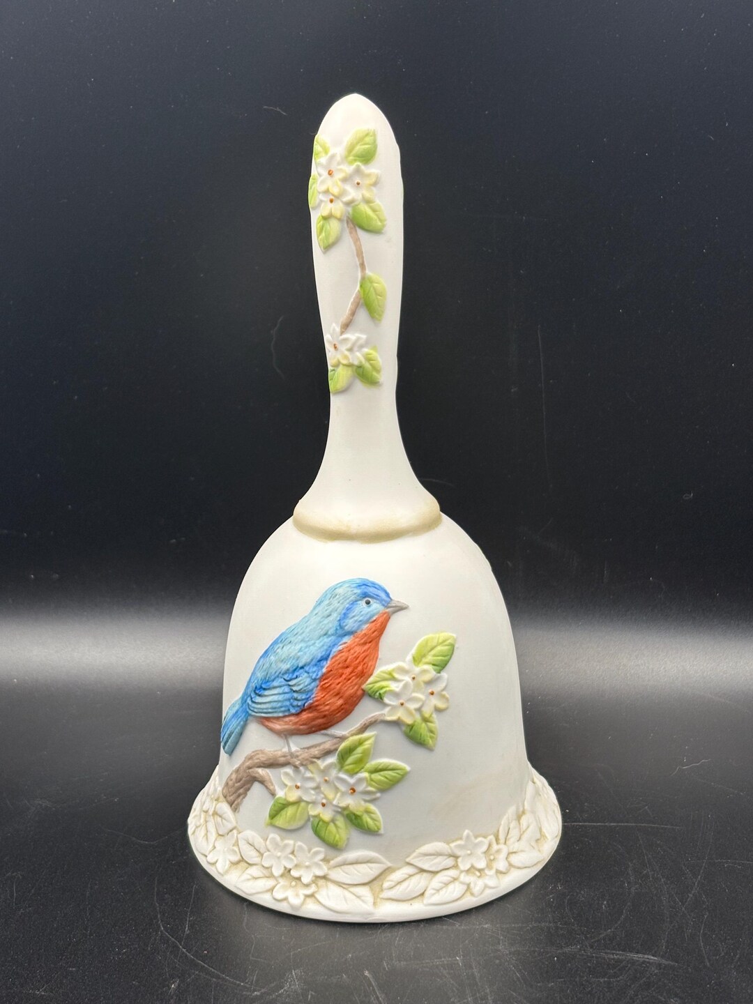Vintage Lefton Porcelain Bell Featuring a Hand Painted Goldfinch on an ...