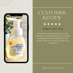 The Happy Hand Soap/all Natural Soap/gentle Foaming Hand Soap ...