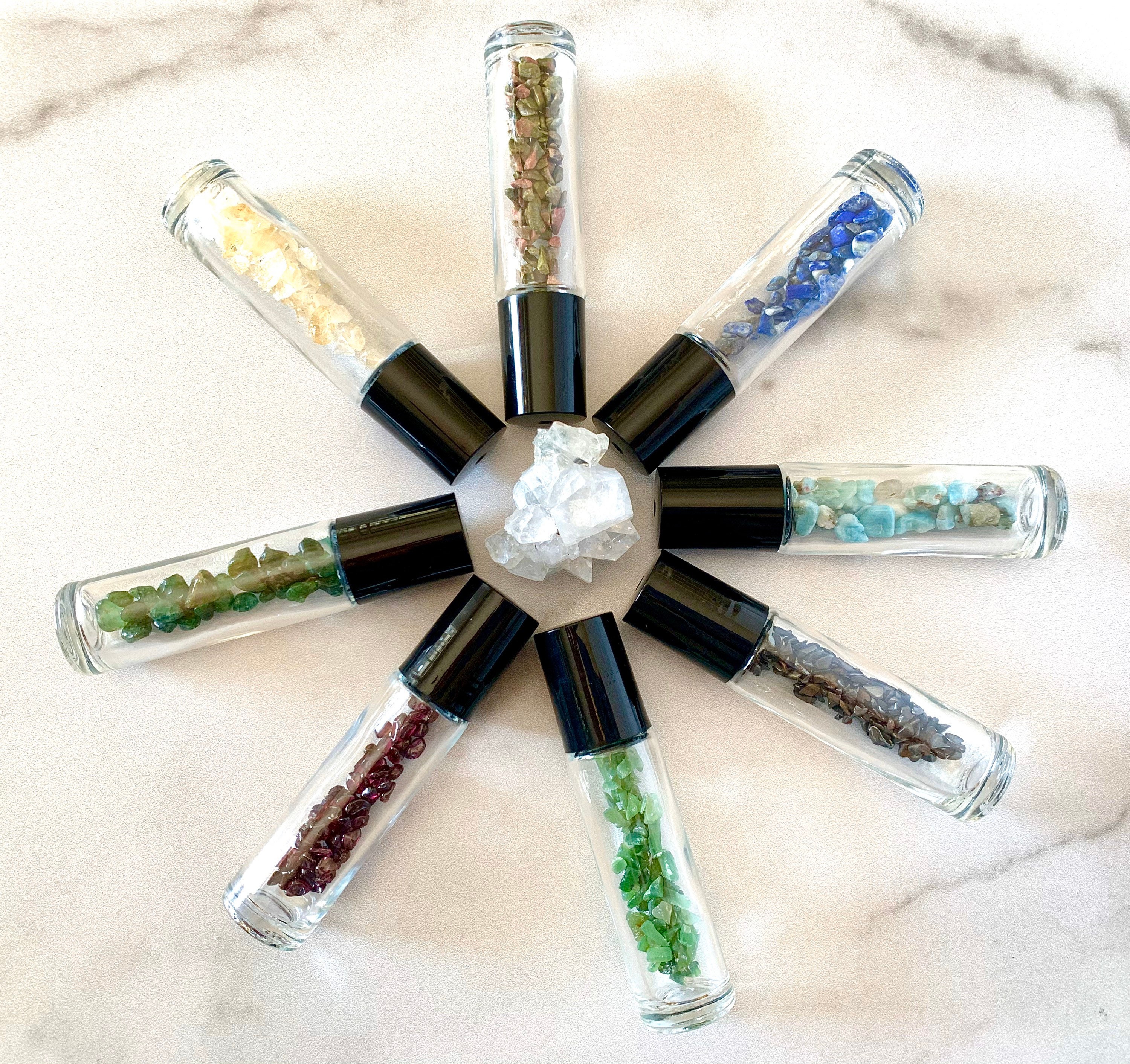 Crystal Infused Essential Oil Wellness Roller/crystal Healing/gemstone ...