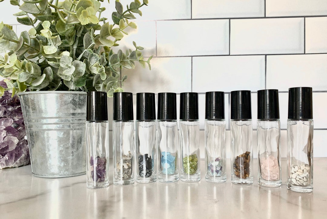 Crystal Infused Essential Oil Wellness Roller/crystal Healing/gemstone ...