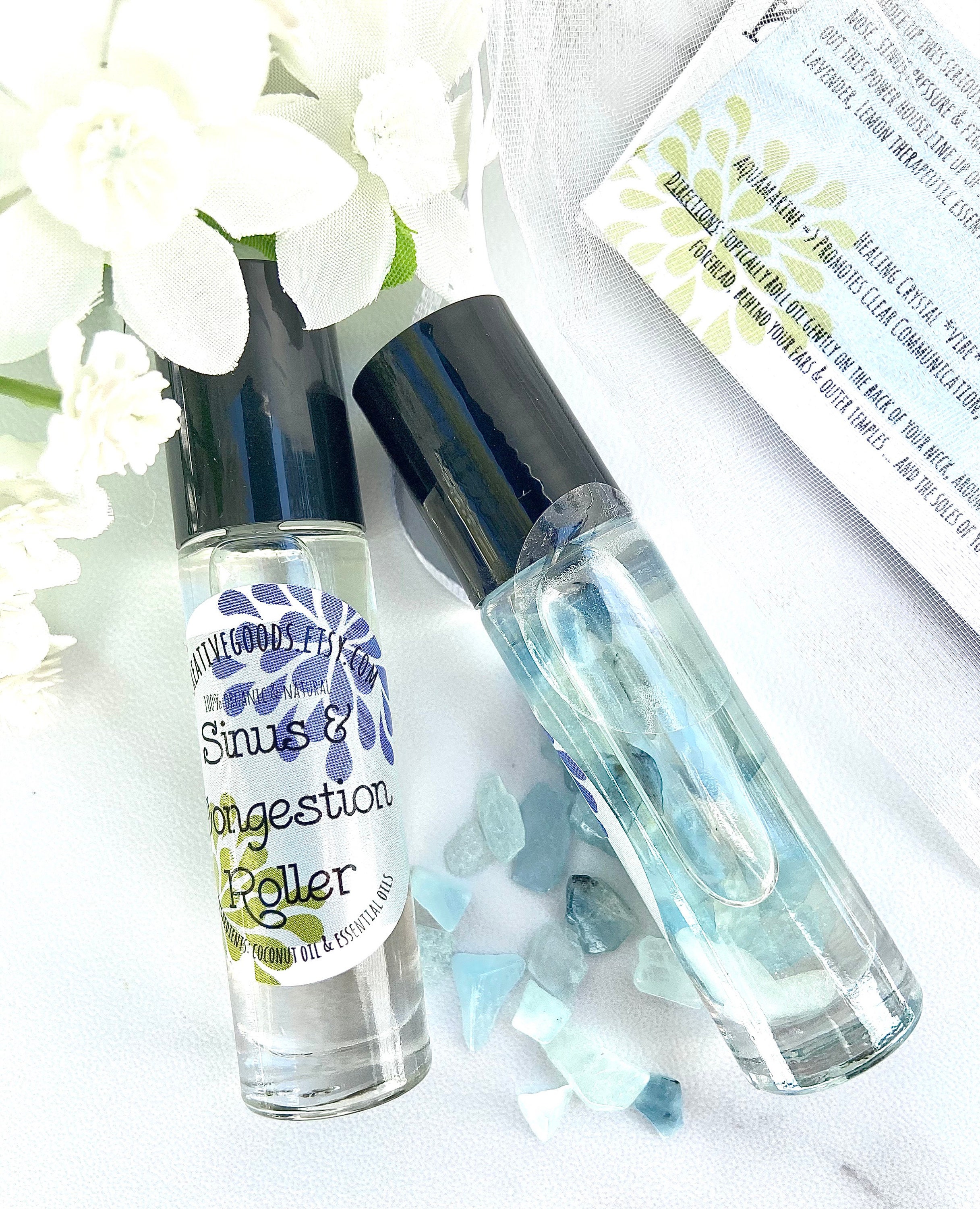 Sinus & Congestion Crystal Roller/crystal Infused/aquamarine - Etsy